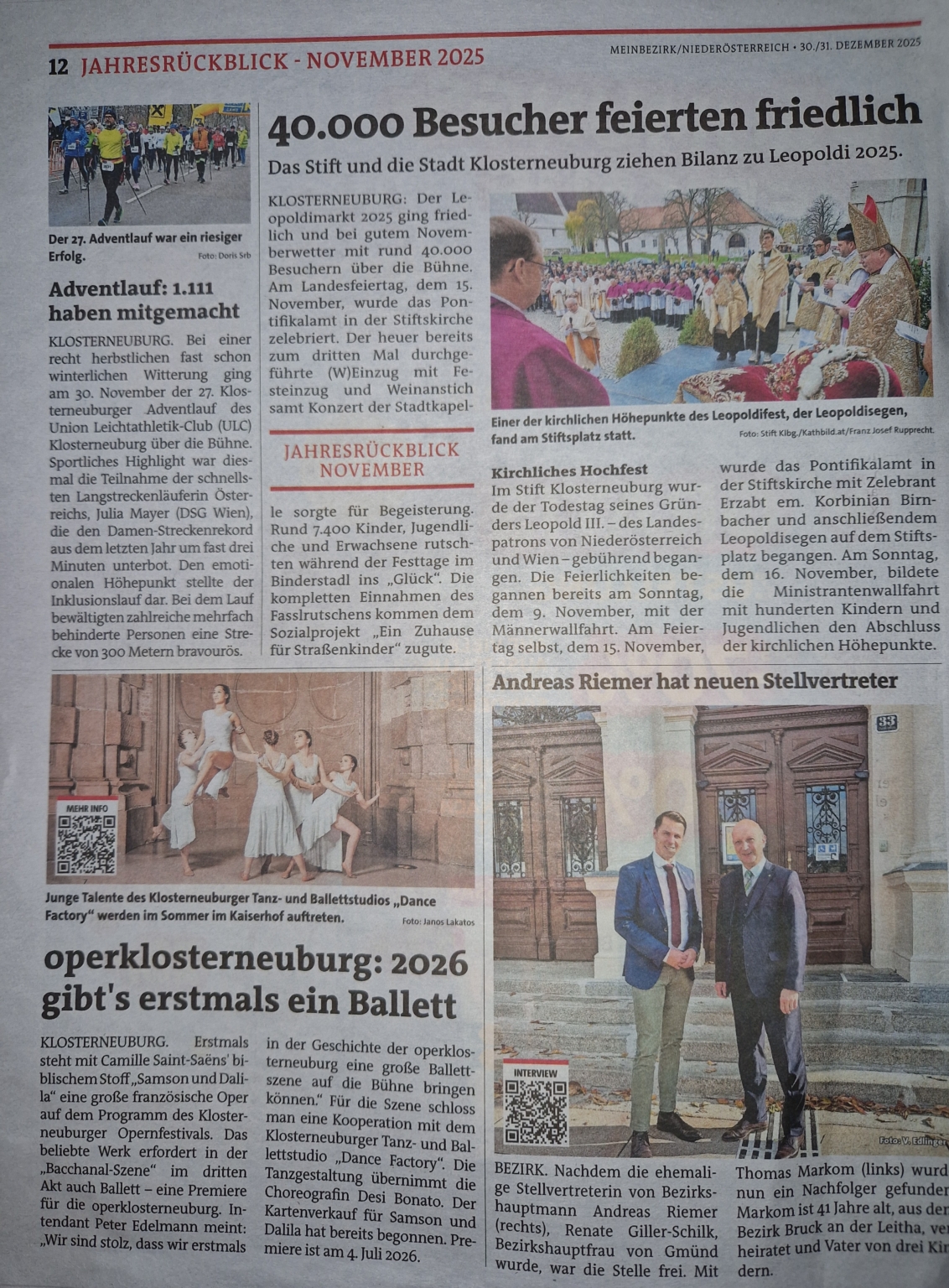 Mein Bezirk 30/31.12.25: 1111 Teilnehmer am Klosterneuburger Adventlauf ...