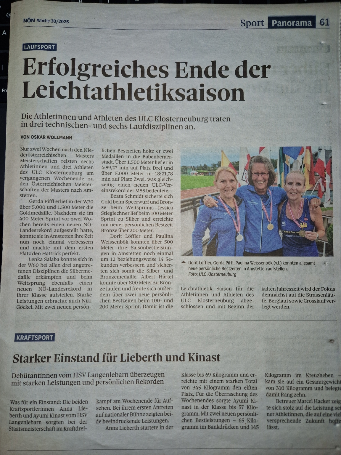 NÖN 38/2025: Erfolgreiche Österreichische Mastersmeisterschaften - ULC ...